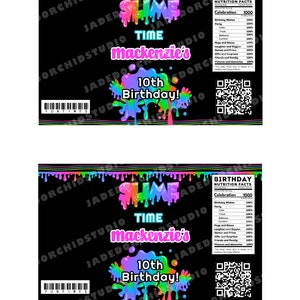 Printable Slime Birthday Fruit Snack Wrapper Label, Slime Label ...