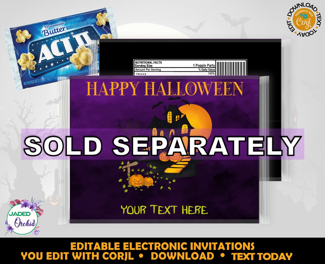 Halloween Chip Bag Labels Printable Halloween Party Chip Bag - Etsy