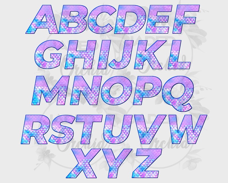 Purple Mermaid Alphabet Clipart Mermaid Inspired Letters and - Etsy