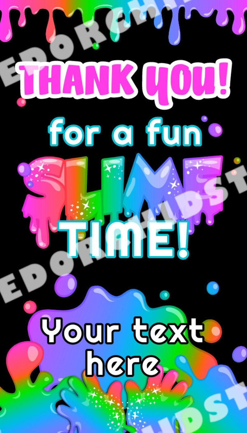 Printable Girls Slime Birthday Party Slime Gift Tags Slime | Etsy