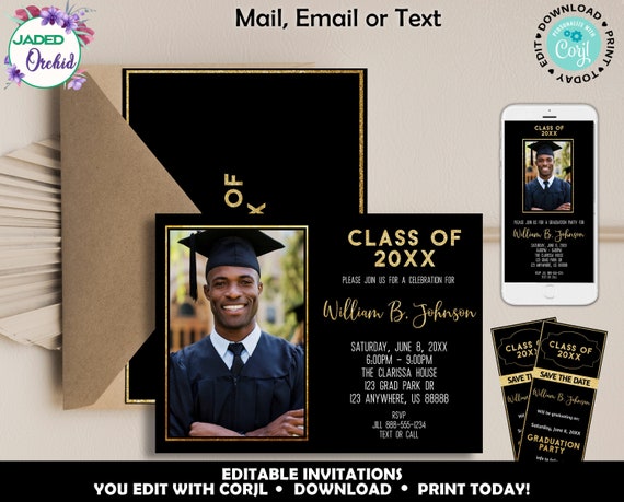 Blank Graduation Invitation Templates Class Of 2022