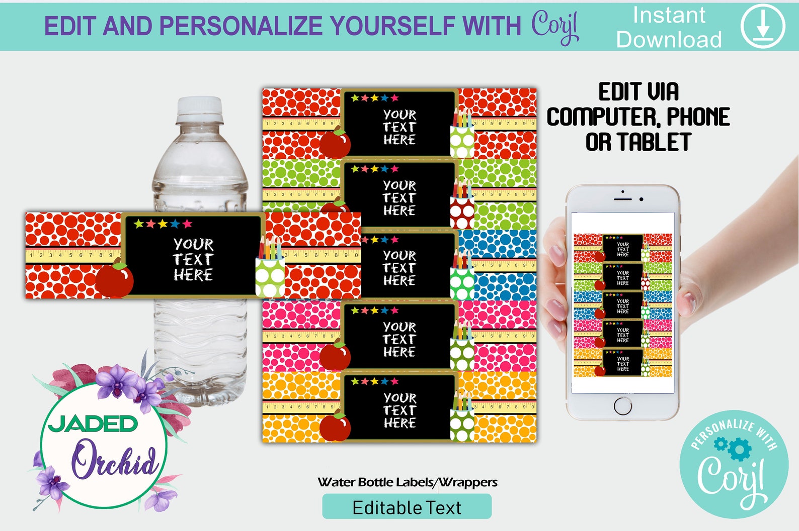 Teacher Appreciation Water Bottle Label Thank You Bottle - Etsy