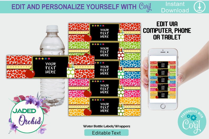 Teacher Appreciation Water Bottle Label Thank You Bottle - Etsy