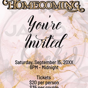 School Homecoming Dance Invitation, Homecoming Invitation Template ...