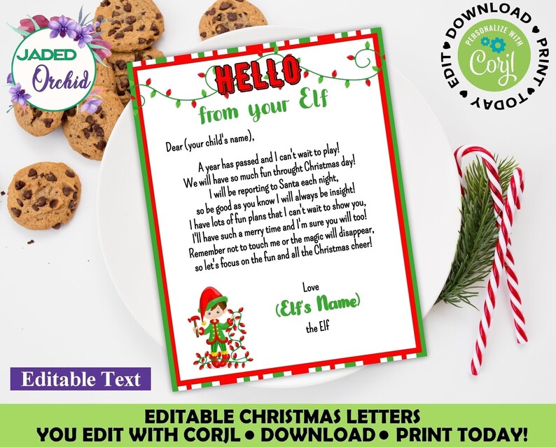 Editable Christmas Letter From Your Elf Personalized Elf - Etsy