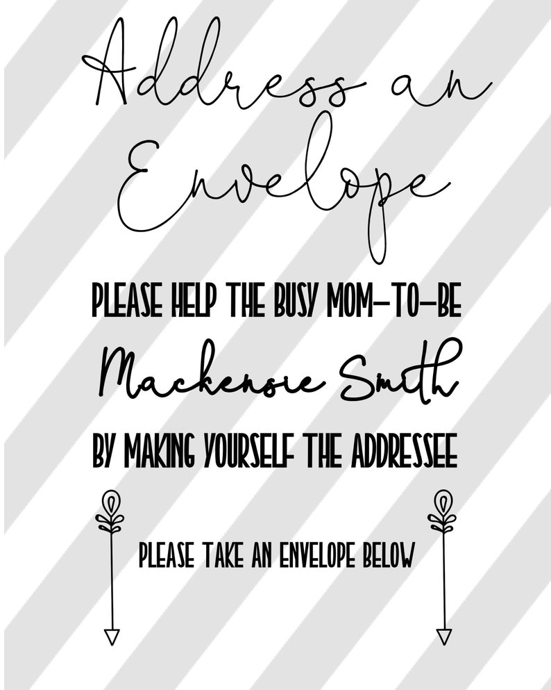 Baby Shower Address Envelope Sign Mom-to-be Address an - Etsy
