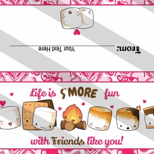 Smores Valentine's Day Bag Toppers, Personalized Treat Bag Toppers ...