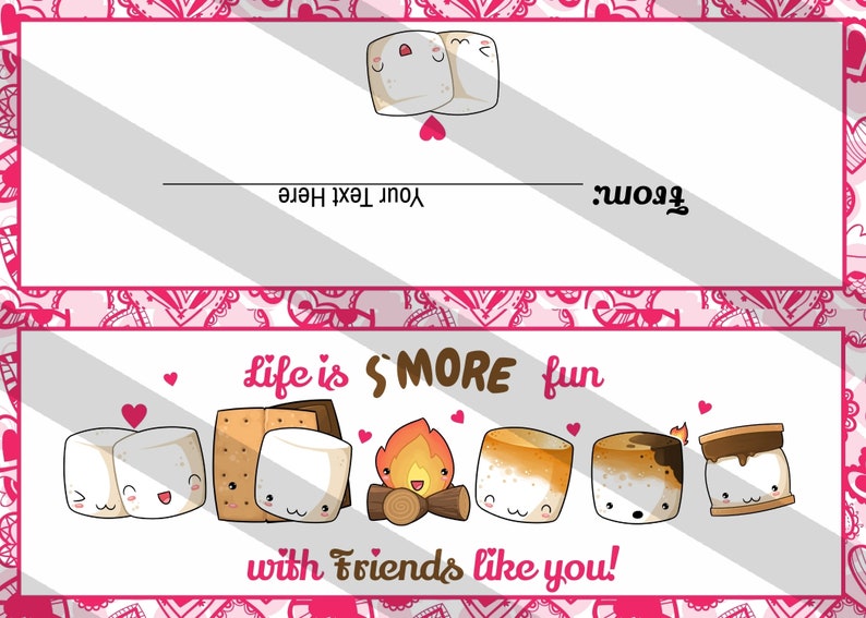 Smores Valentine's Day Bag Toppers Personalized Treat Bag - Etsy