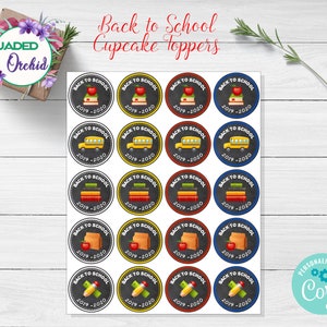 First Day of School Cupcake Toppers, Back to School Toppers, Teacher ...
