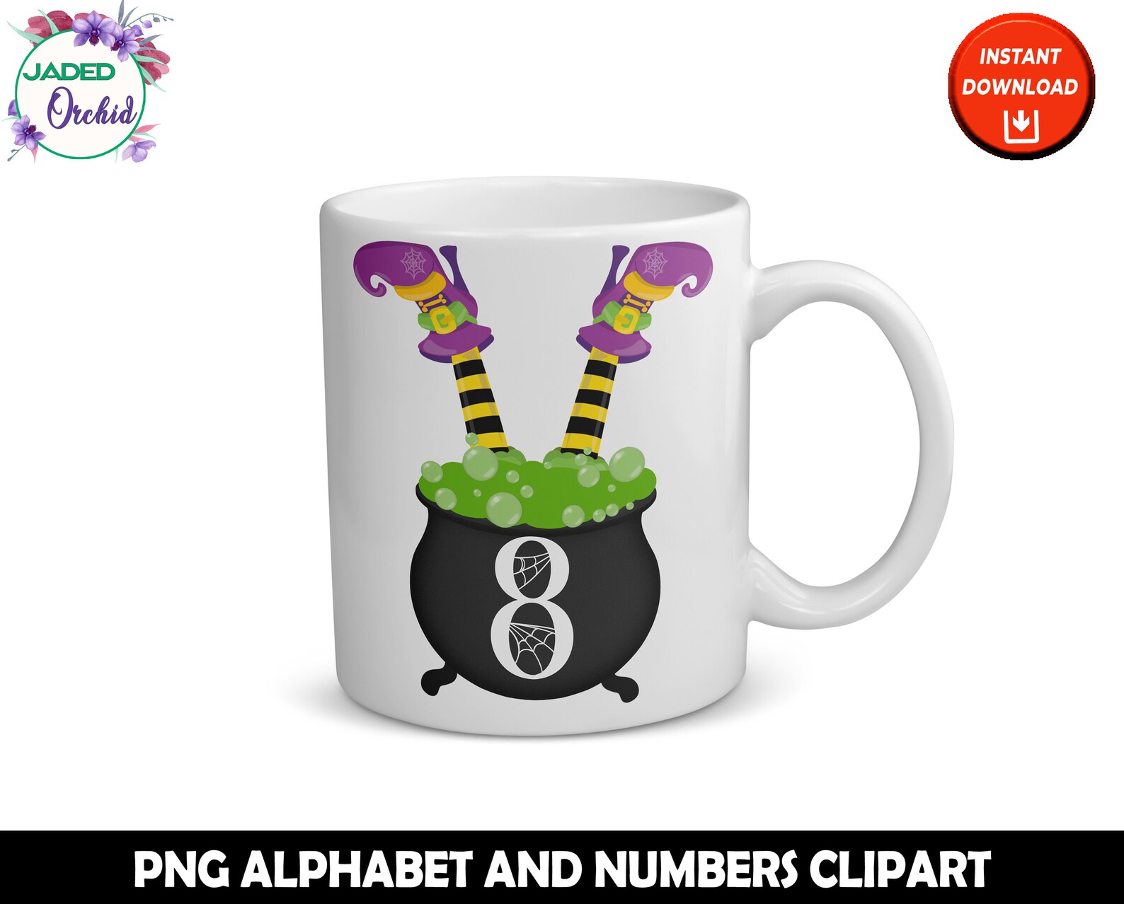 Halloween Witch Numbers Clipart Halloween Cauldron Numbers - Etsy