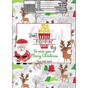 Printable Christmas Santa Popcorn Wrapper, Christmas Party Microwave ...