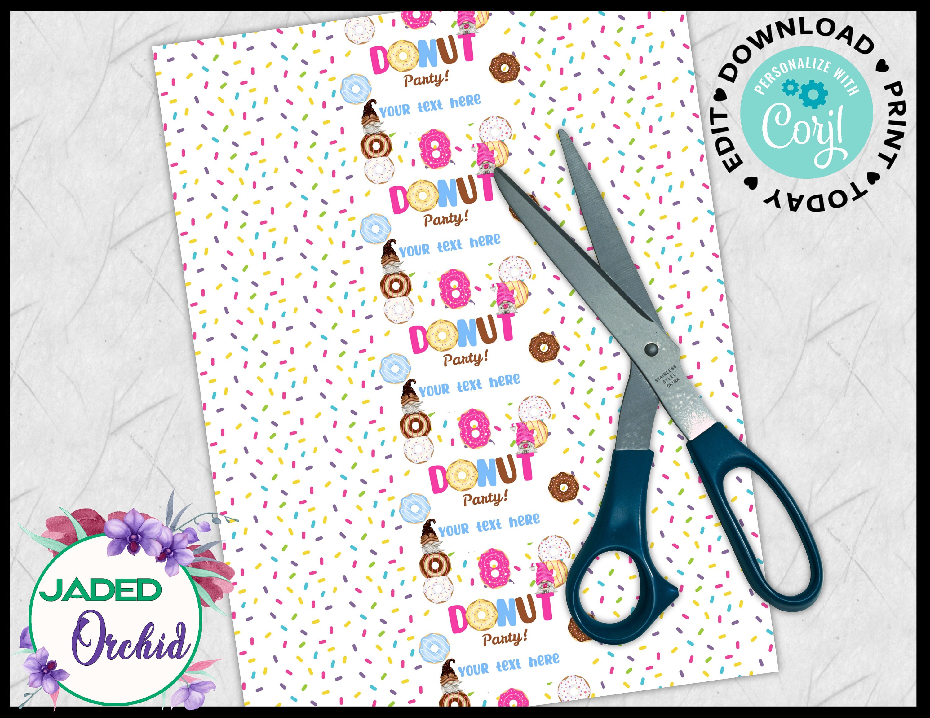 Donut Water Bottle Labels Printable Donut Bottle Label Donut - Etsy