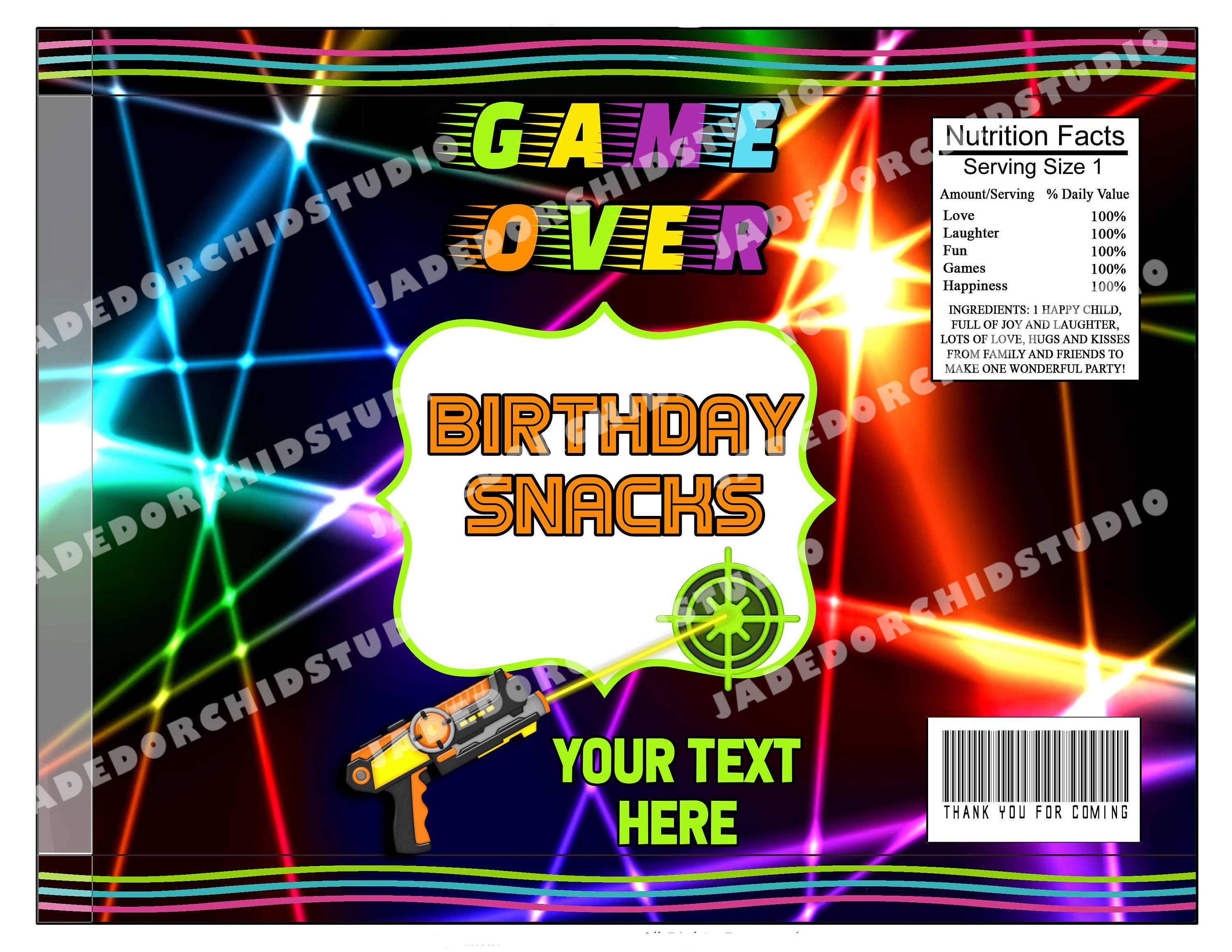 Printable Laser Tag Birthday Chip Bag Label Laser Tag Chip - Etsy