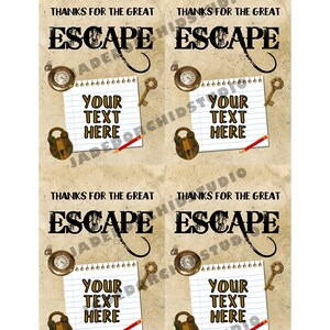 Escape Room Birthday Juice Bag Label, Printable Escape Room Juice Label ...