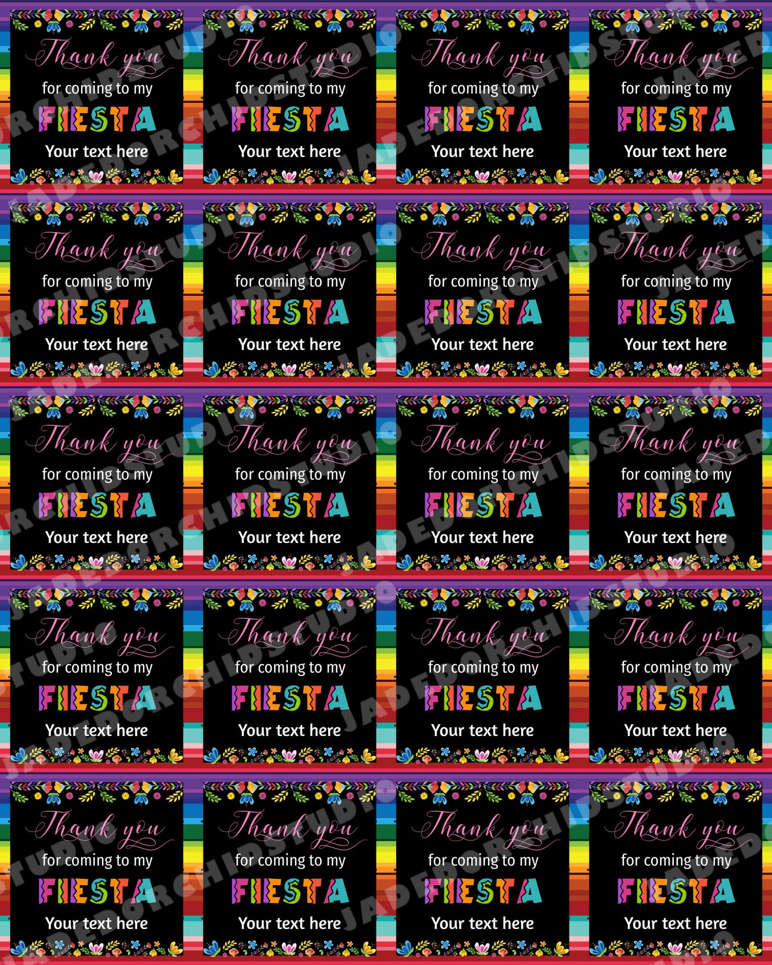 Printable Fiesta Gift Tag Mexican Fiesta Thank You Tag - Etsy