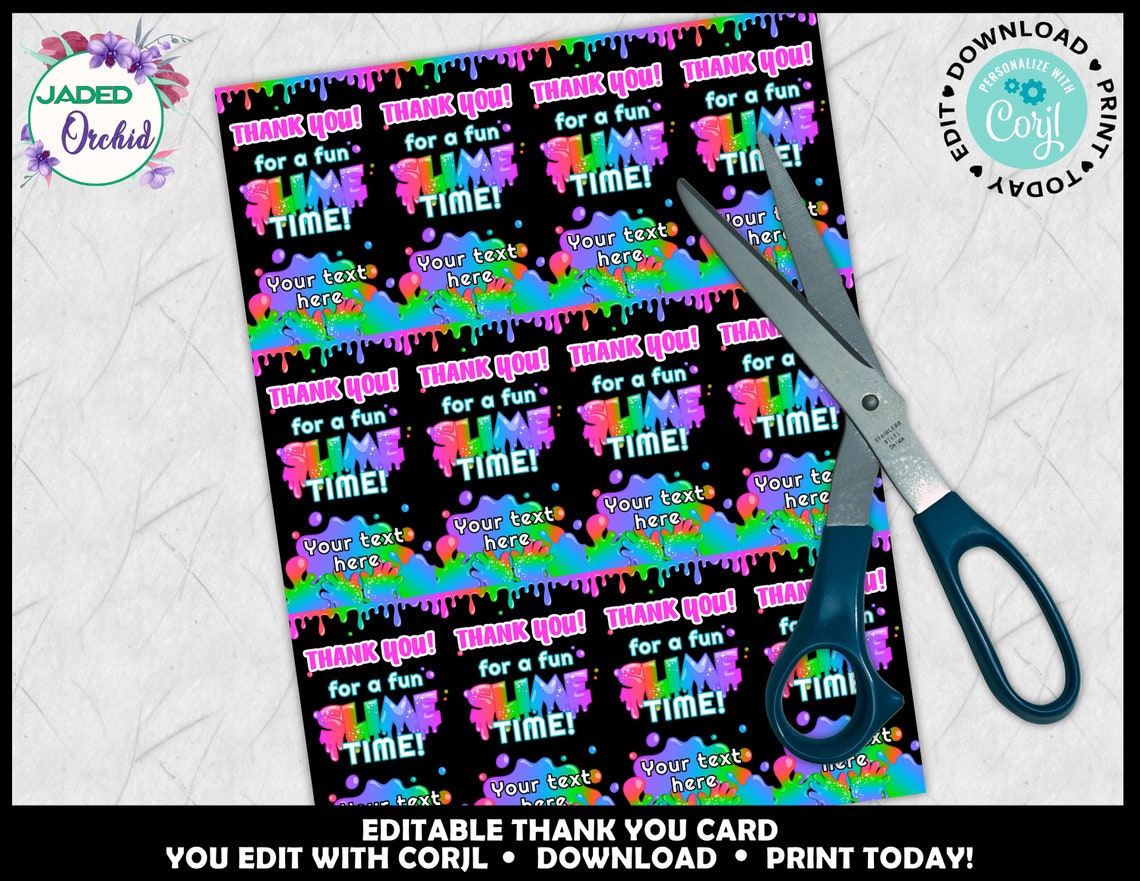 Printable Girls Slime Birthday Party Slime Gift Tags Slime | Etsy