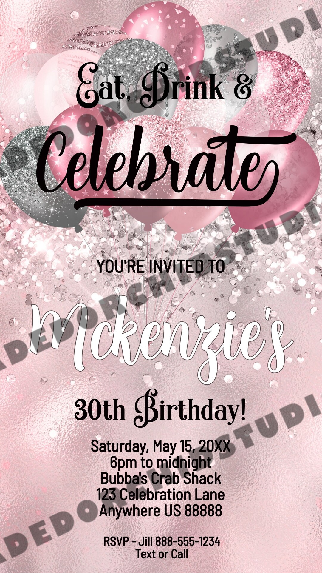 Glitter Party Invitations