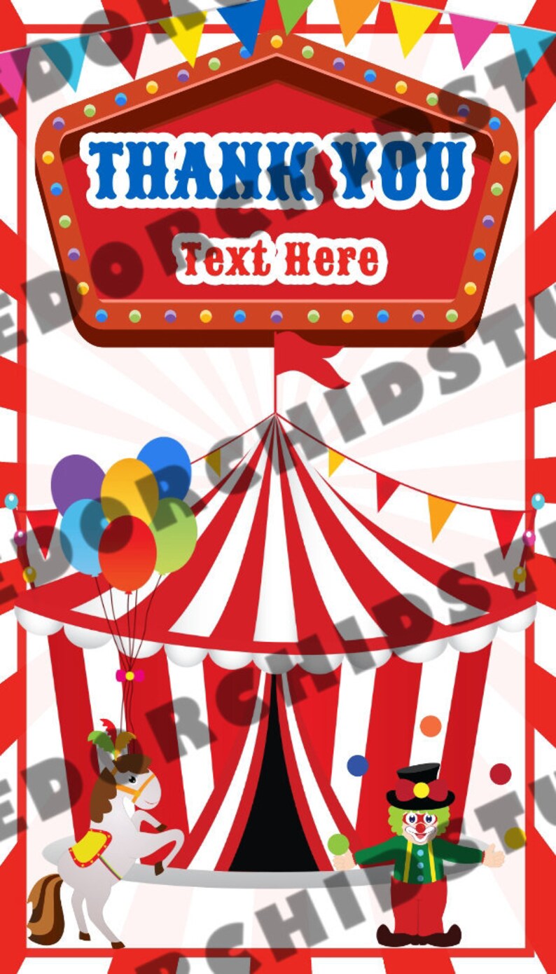 Printable Carnival Birthday Party Gift Tags Circus Themed | Etsy