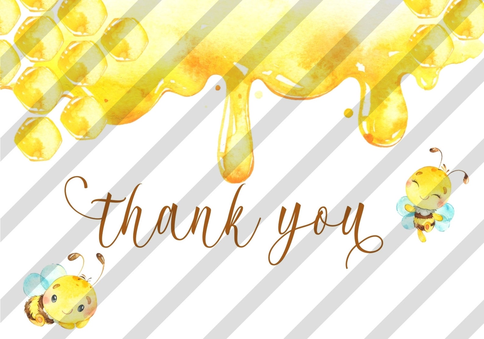 EDITABLE Honey Bee Thank You Card Bee Baby Thank You Bee | Etsy