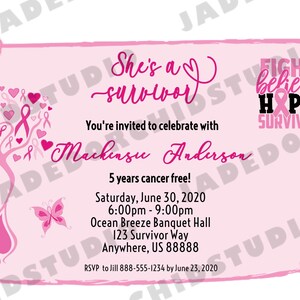 Breast Cancer Survivor Invitation Cancer Survivor Celebration Cancer ...