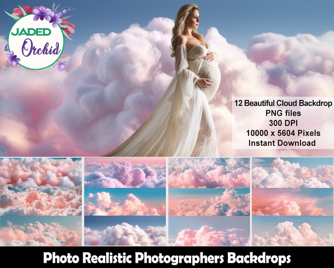 12 Beautiful Clouds Backdrops, Digital Photo, Cloud Backgrounds for ...