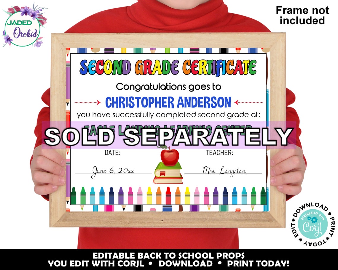 Printable Girls Second Grade Certificate Sign Second Grade - Etsy