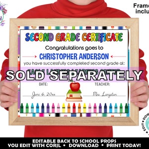Printable Girls Second Grade Certificate Sign, Second Grade Graduation ...