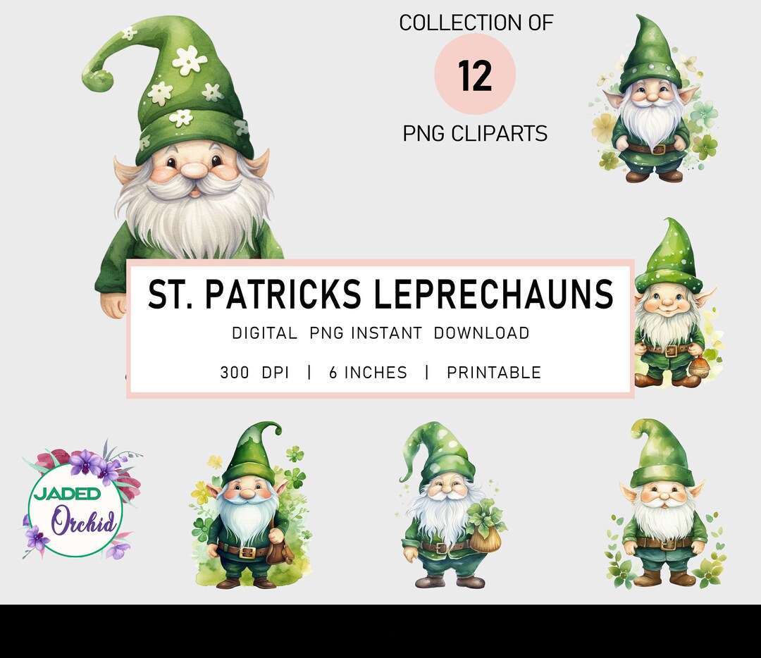 St Patrick's Day Leprechaun Clipart, Green Gnomes PNG Clipart, St ...