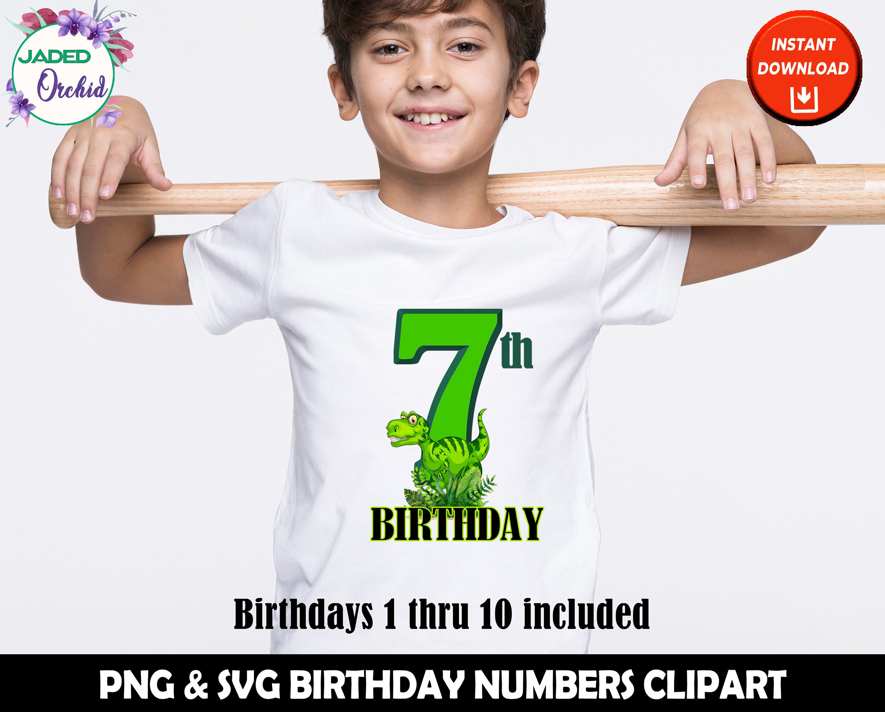 Dinosaur Inspired Birthday Numbers Clipart Green Dinosaur - Etsy