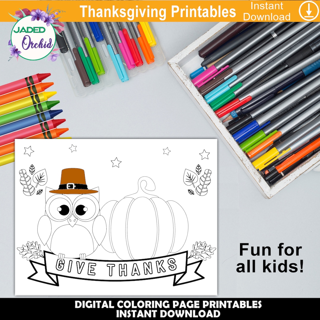 Thanksgiving Kids Coloring Page Thanksgiving Dinner Coloring - Etsy