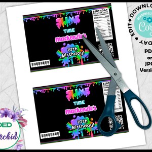 Printable Slime Birthday Fruit Snack Wrapper Label, Slime Label ...