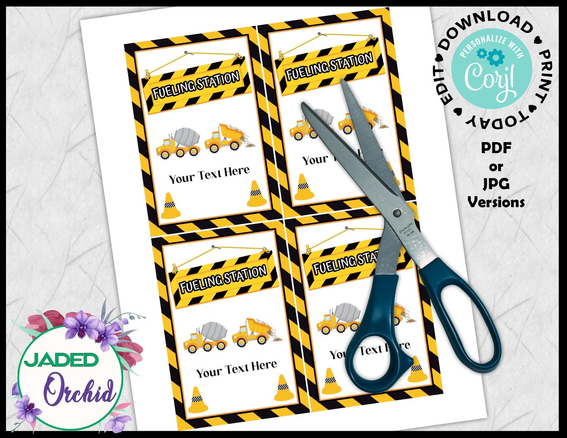 Construction Themed Party Favors Construction Birthday - Etsy