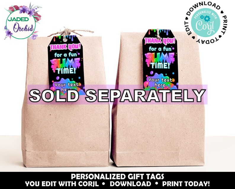 Slime Birthday Chip Bag Label Printable Slime Label - Etsy
