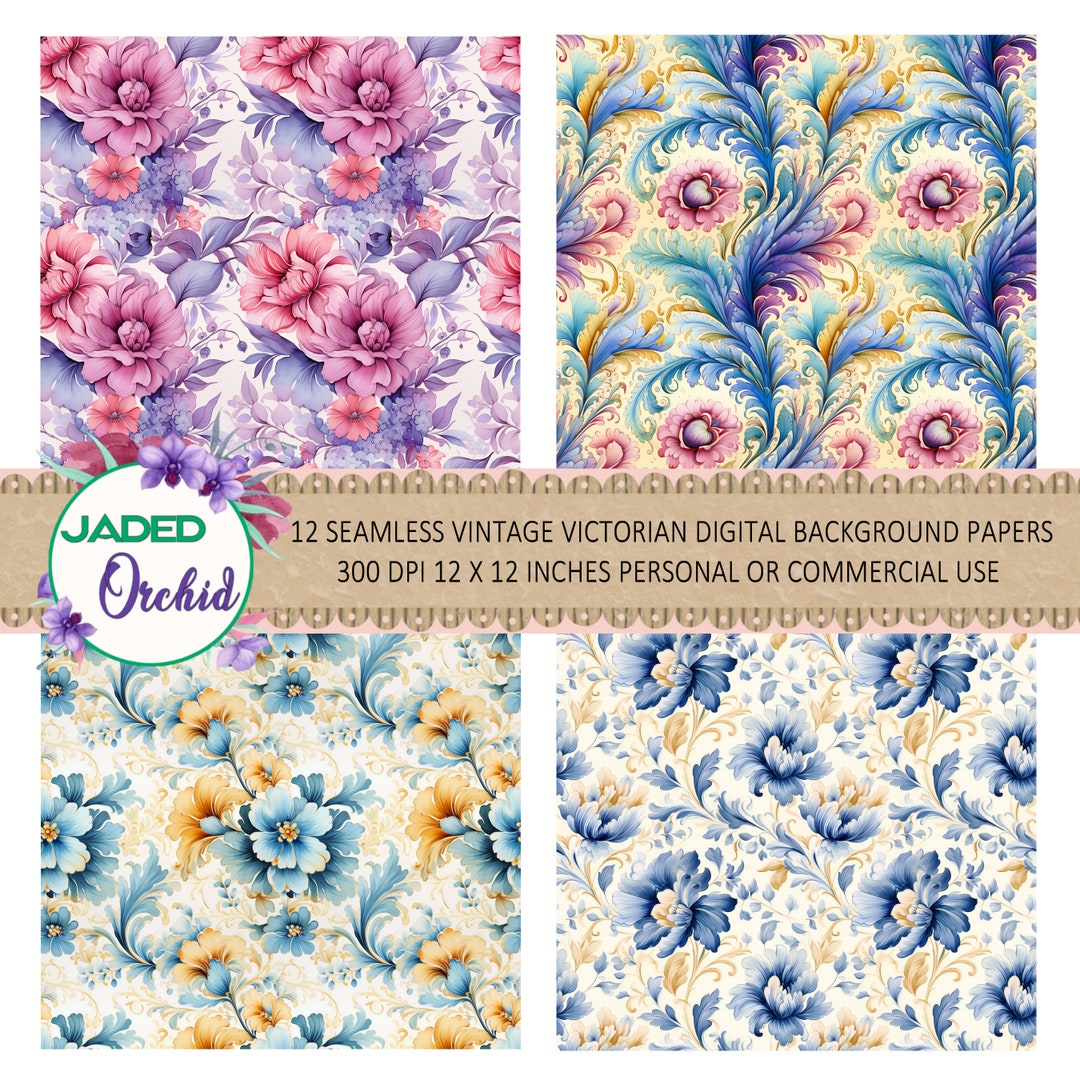 Printable Vintage Victorian Era Background Paper, Vintage Pattern ...