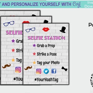 Selfie Station Poster, Selfie Sign, Selfie Station Sign, Printable ...