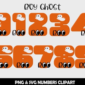 Halloween Ghost Clipart Numbers Halloween Ghost Clipart - Etsy