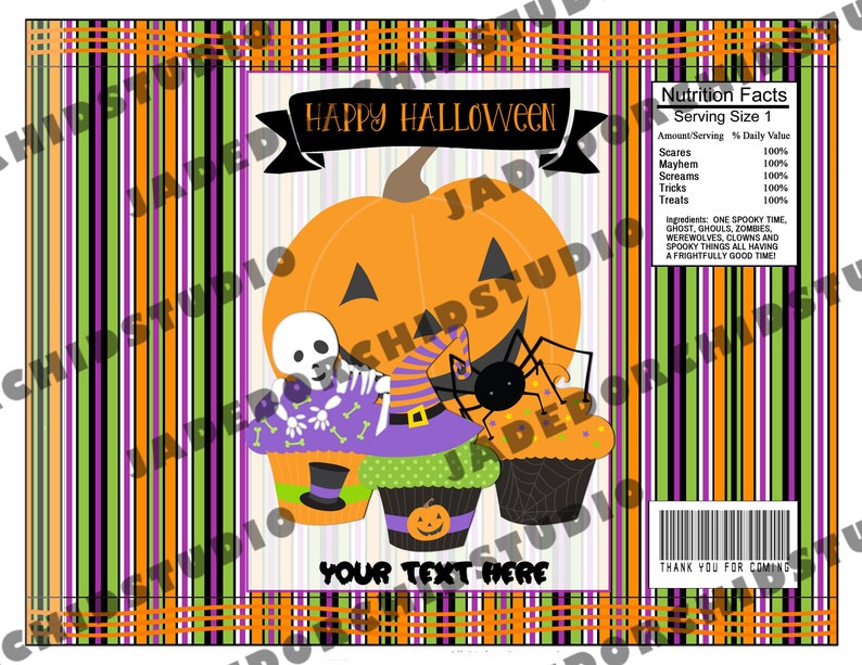 Halloween Party Chip Bag Label Printable Halloween Chip Bag - Etsy