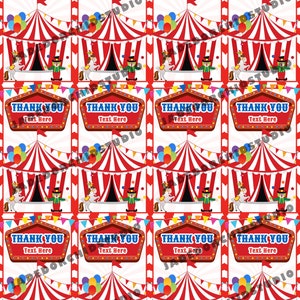 Printable Carnival Birthday Party Gift Tags, Circus Themed Birthday ...