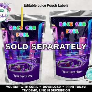 Race Car Gift Tag Printable Race Car Thank You Tag Race Car - Etsy