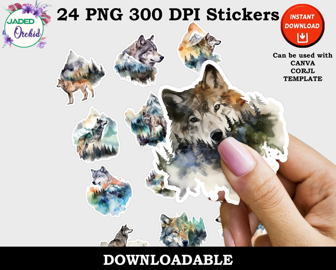 Nature Inspired Print and Cut Digital PNG Sticker Sheets, Double ...