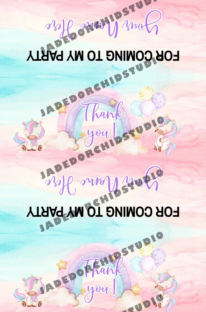 Printable Unicorn Birthday Bag Toppers Editable Unicorn - Etsy