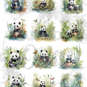 Printable Panda Stickers, Panda AI Art, Pet Animal Print and Cut ...