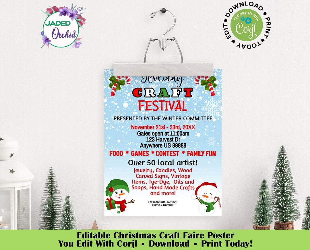 Printable Holiday Flyer Christmas Flyer Editable Holiday - Etsy