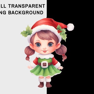 Christmas Elves Clipart, Digital Elf Clipart, 12 PNG Clipart, Cute ...