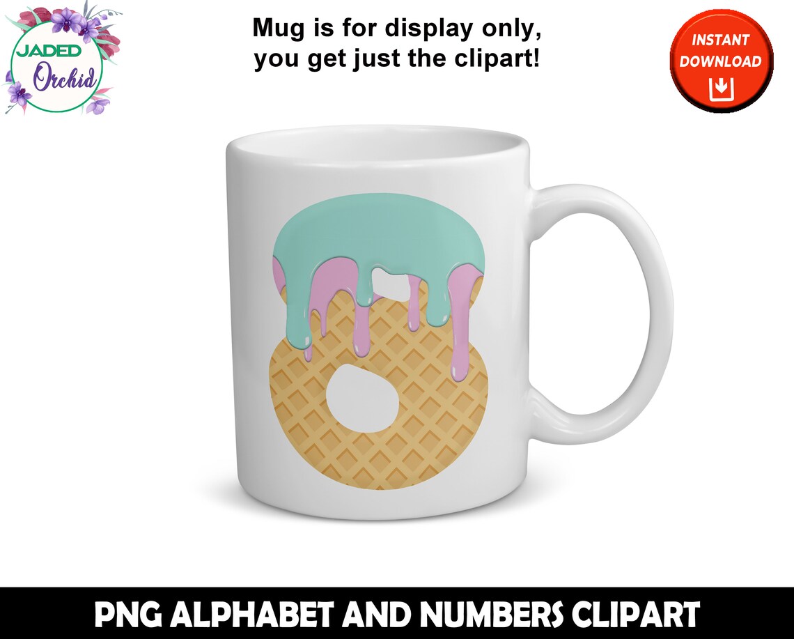 Ice Cream Clipart Numbers Ice Cream Birthday Clipart Ice - Etsy