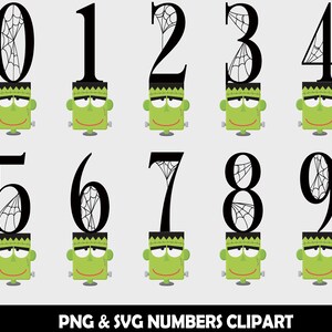 Frankenstein Clipart Numbers, Halloween Clipart, Frankenstein Halloween ...