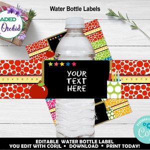 Teacher Appreciation Water Bottle Label, Thank You Bottle Labels, End ...