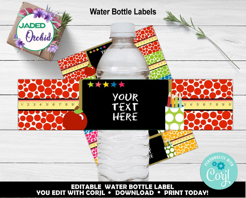Teacher Appreciation Water Bottle Label Thank You Bottle - Etsy