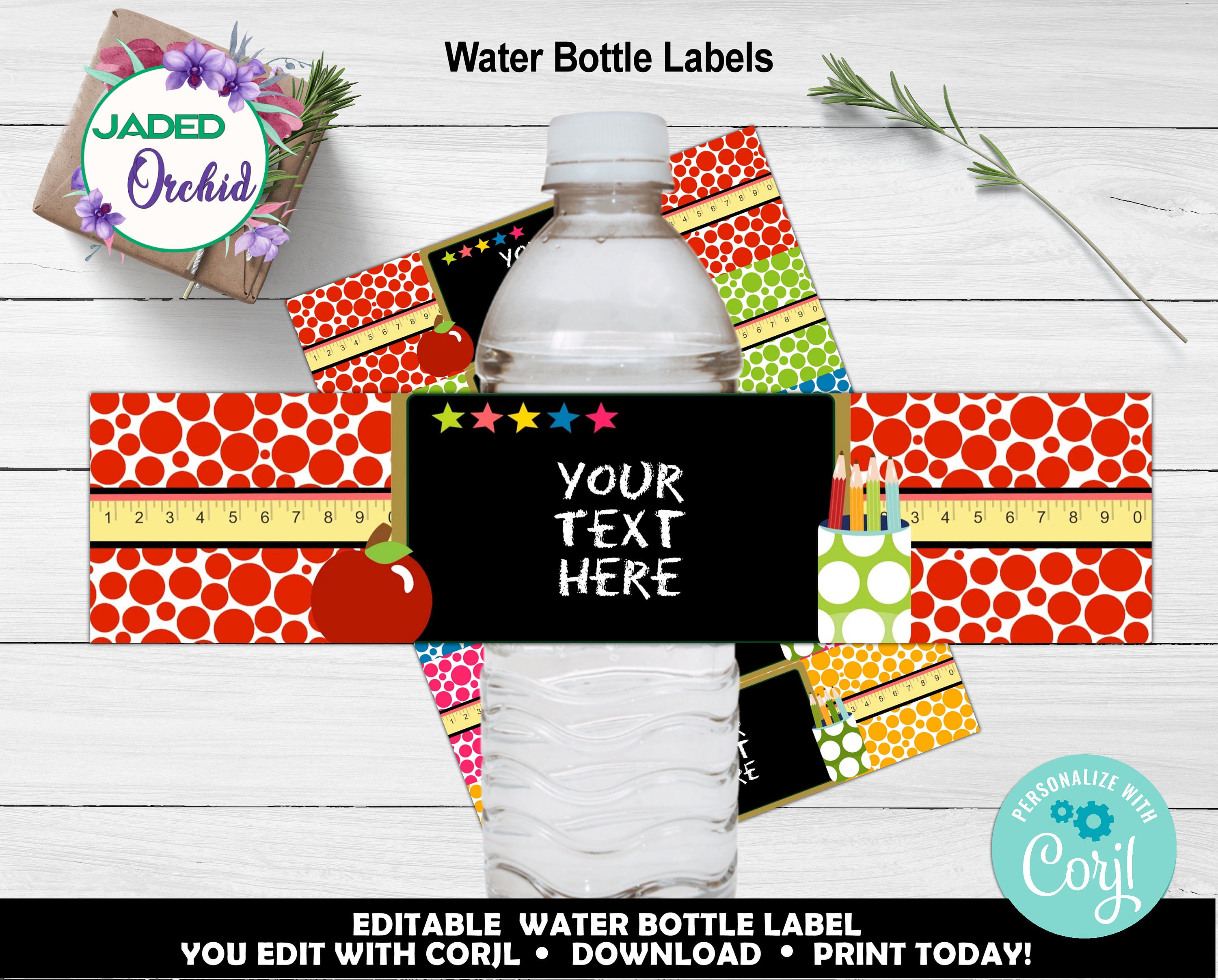 Teacher Appreciation Water Bottle Label Thank You Bottle - Etsy