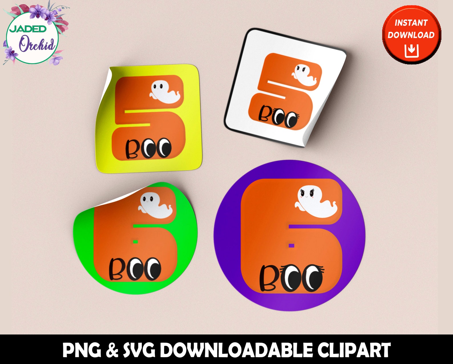 Halloween Ghost Clipart Numbers Halloween Ghost Clipart - Etsy